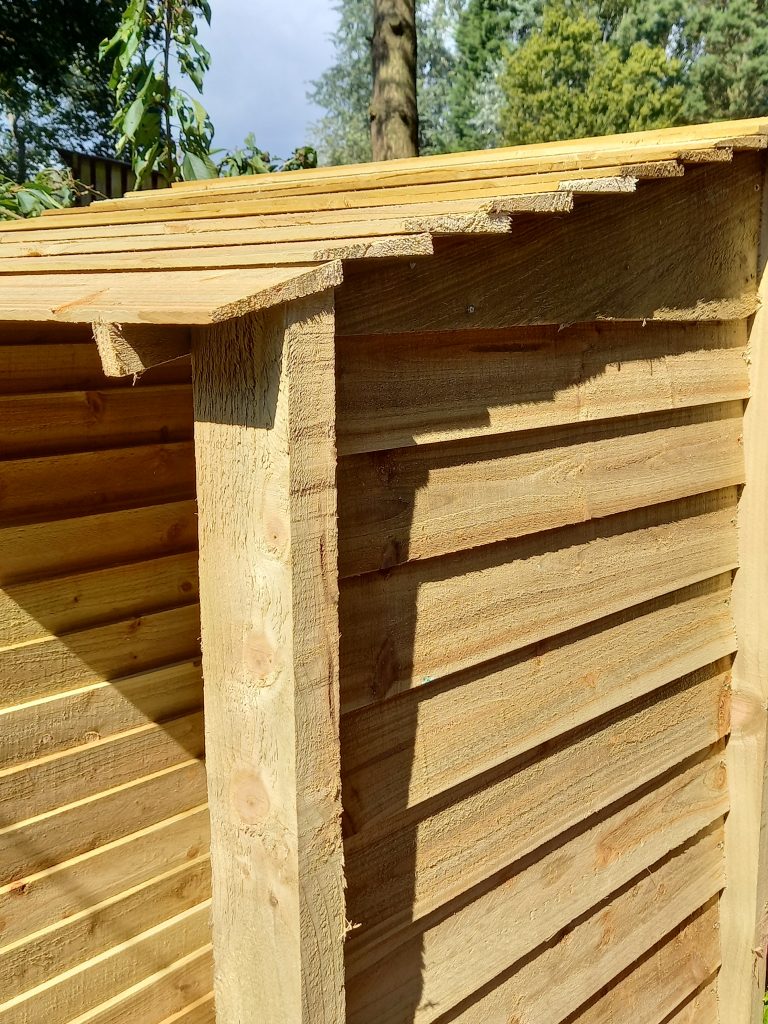 Tall slatted log store,space saving design,High build quality